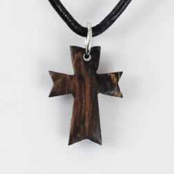 Angled Wooden Cross Pendant - LoveChristianBooks.com
