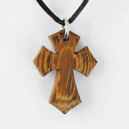 Flared Pointy Wooden Cross Pendant - LoveChristianBooks.com