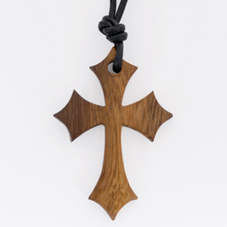 Large Flared Pointy Wooden Cross Pendant - LoveChristianBooks.com