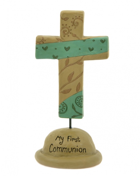 My First Communion Cross (Green) - LoveChristianBooks.com