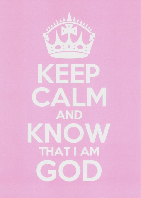Keep Calm and Know That I Am God Greeting Card (Pink ...