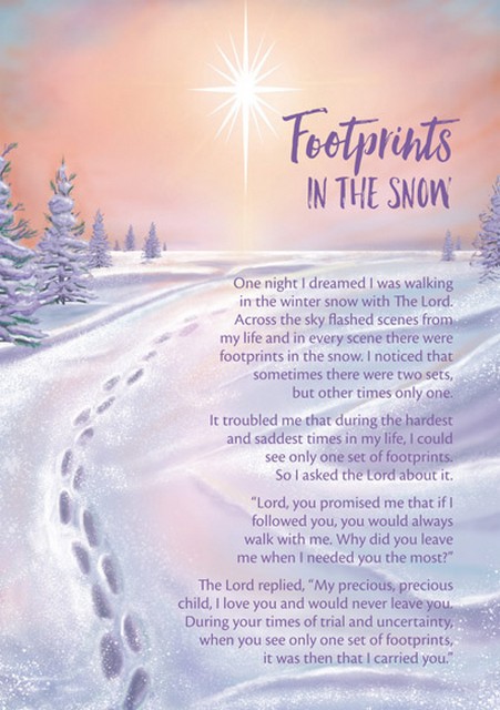 Footprints in the Snow - Christmas Cards - LoveChristianBooks.com