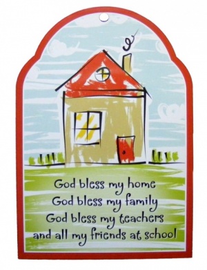 God Bless My Home Portrait - Wooden Plaque - LoveChristianBooks.com